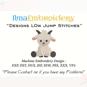 Baby Goat Embroidery Design, Animal Embroidery Design, Machine ...