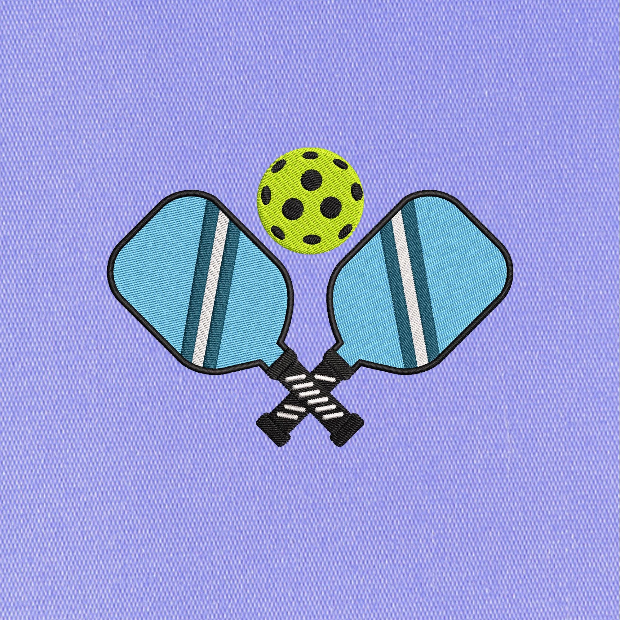 Pickleball Embroidery Design – Fun Paddle & Ball Machine Embroidery ...