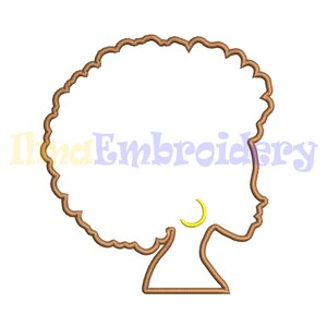 Afro Woman Applique Embroidery Designs: Elegant Patterns (4 Sizes) - Etsy