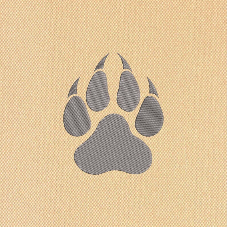 Wolf Paw Print Embroidery Design, Wild Animal Footprint (digital ...