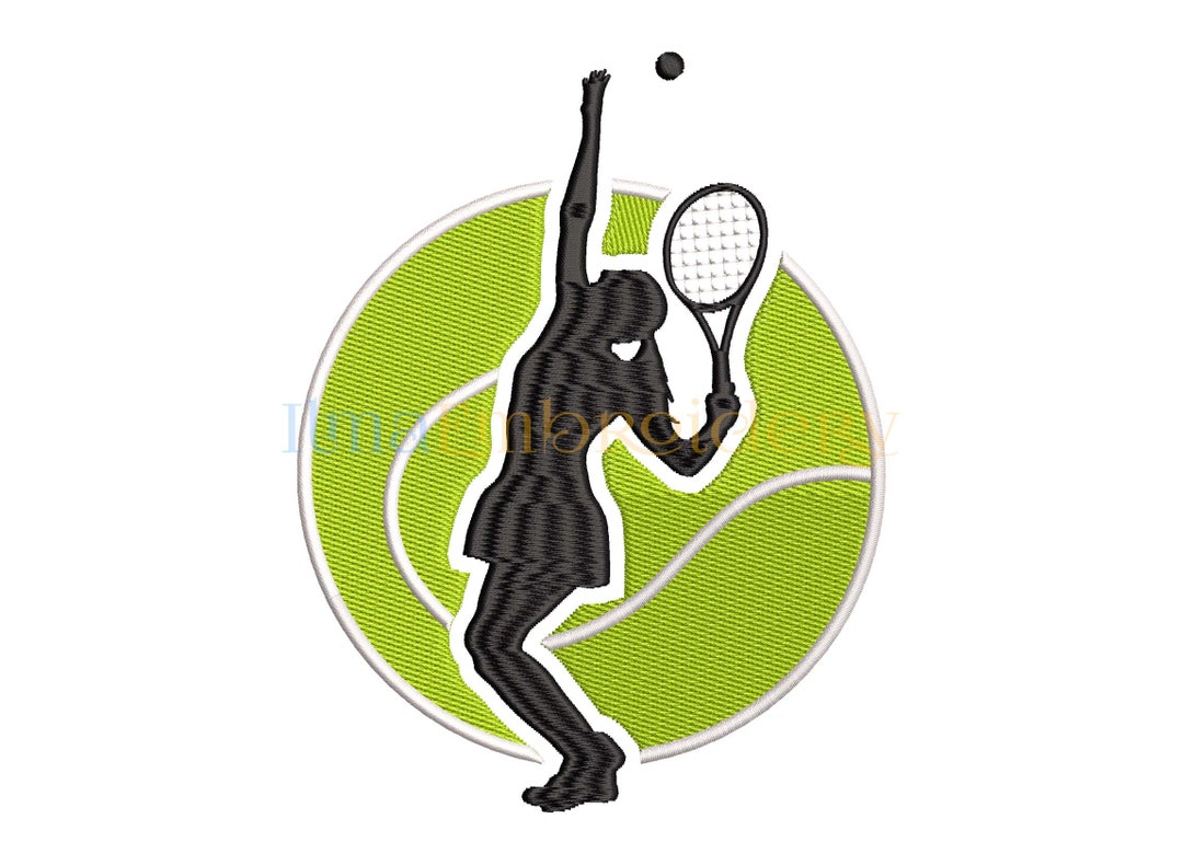Tennis Player Embroidery Design: Split Name Sport Design (4 Sizes) - Etsy