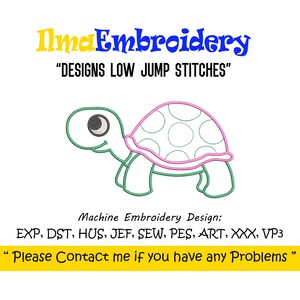 Cute Turtle Applique Embroidery Design, Turtle Embroidery Design ...