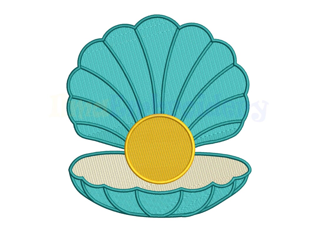 Seashell Pearl Embroidery Design: Coastal Machine Pattern (instant ...