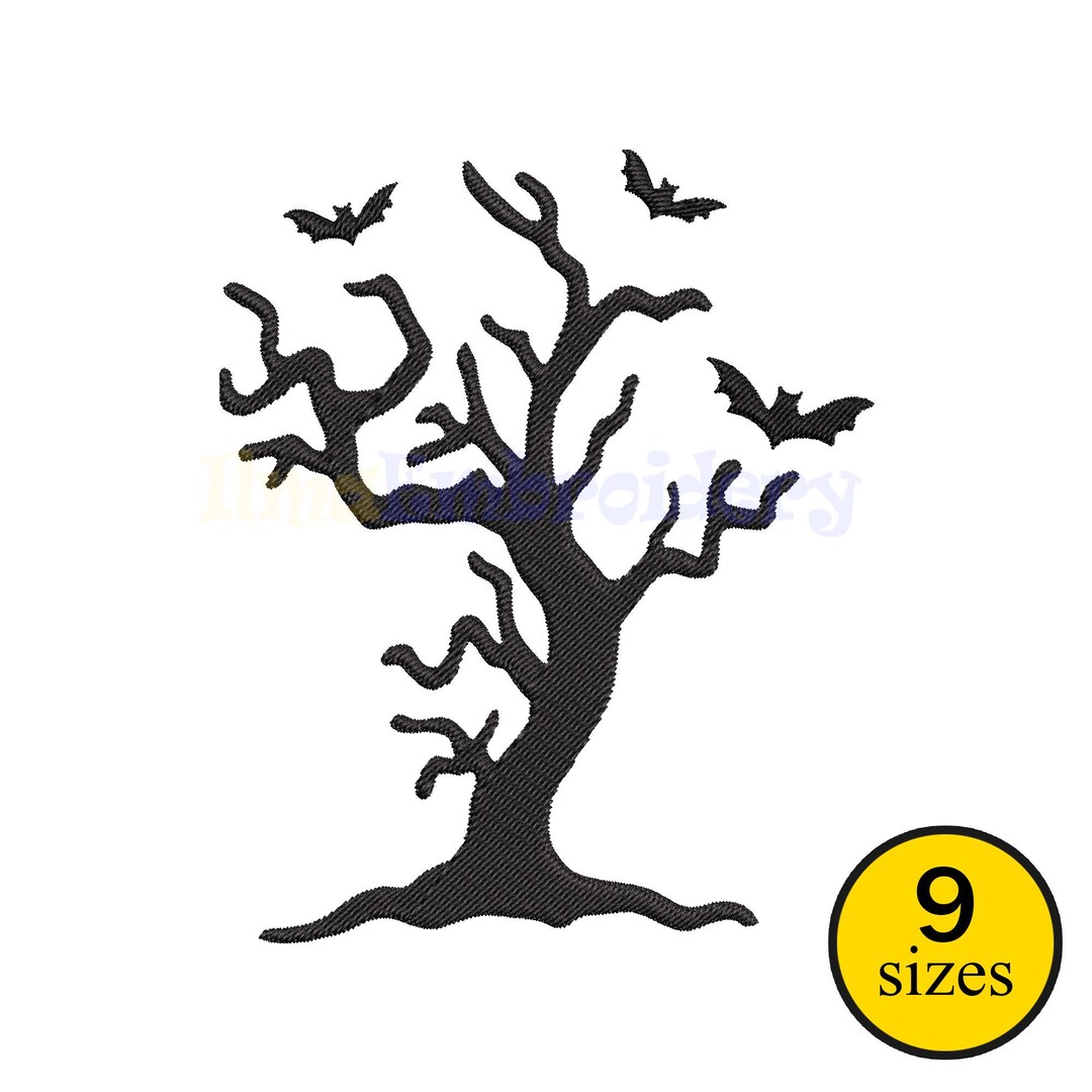Spooky Trees Halloween Embroidery Design – Haunted Forest Machine ...