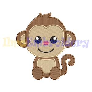 Cute Baby Monkey Embroidery Design, Monkey Embroidery Design, Animal ...