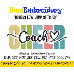 Cheer Coach Embroidery Design: Team Spirit Machine Pattern (4 Sizes ...