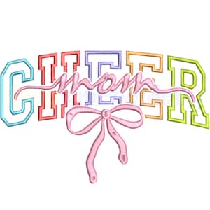 Cheer Embroidery Pattern | Cheer Mom Coquette Embroidery Design | Girly ...
