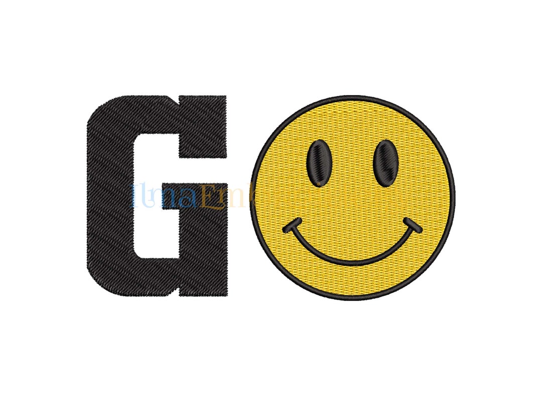 Go Smile Embroidery Design: 4 Sizes (machine Embroidery) - Etsy