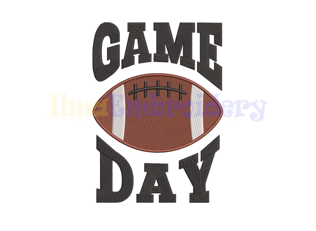 Game Day Football Embroidery Design: Sport Machine Embroidery (4 Sizes ...