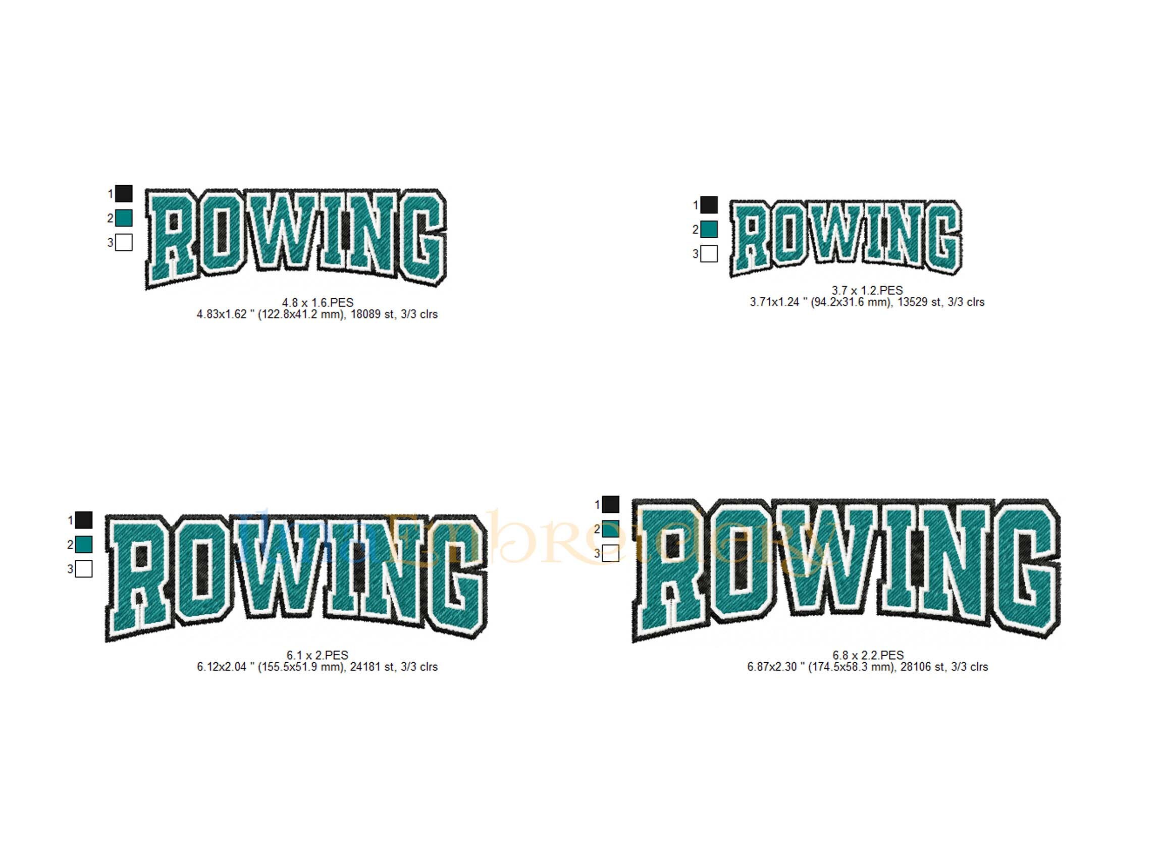Rowing Embroidery Design Machine Embroidery File 4 Sizes - Etsy