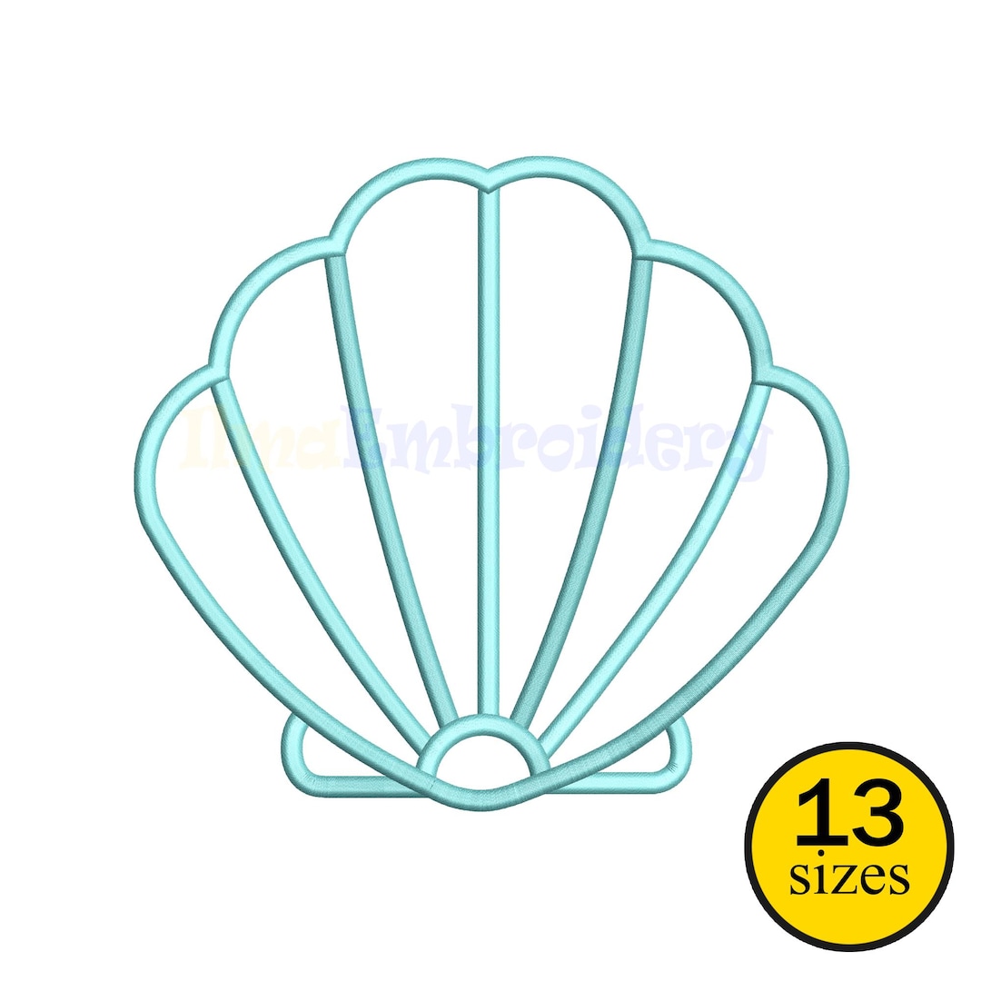 Seashell Embroidery Design: Coastal Beach Machine Embroidery File ...