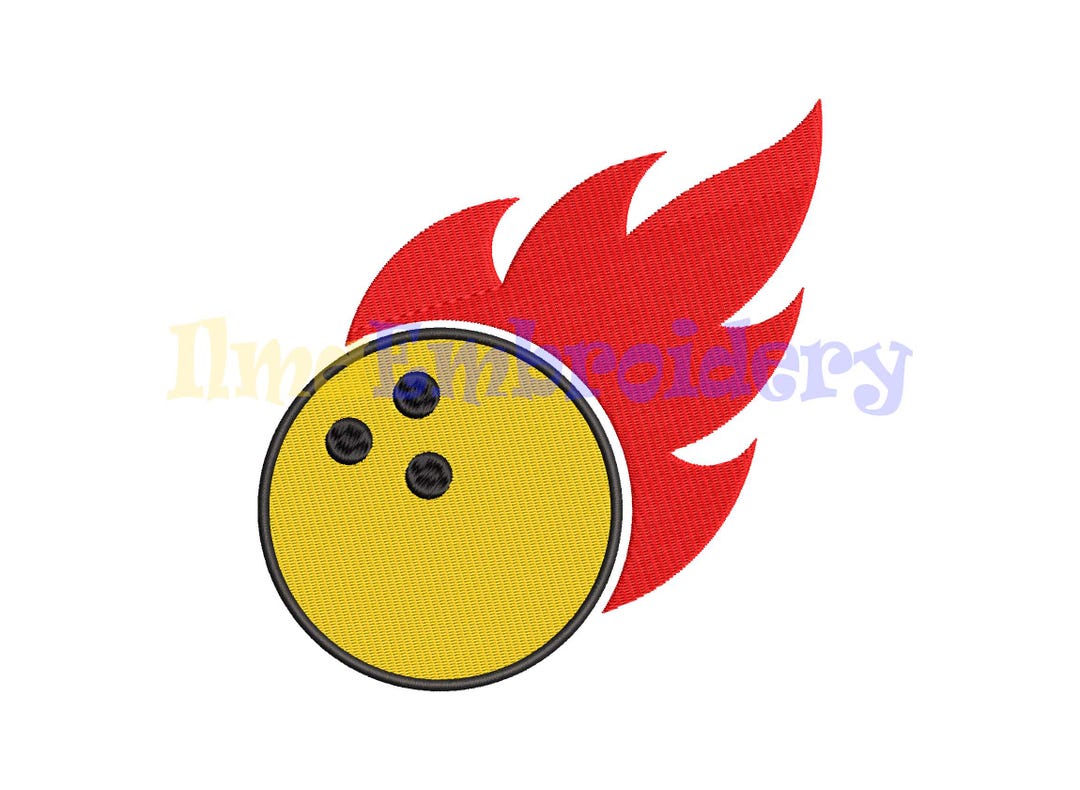 Fireball Bowling Embroidery Design: Sport Embroidery (4 Sizes) - Etsy