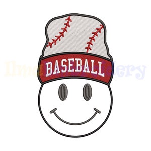 Baseball Smile Applique Embroidery Design, Baseball Embroidery Design ...
