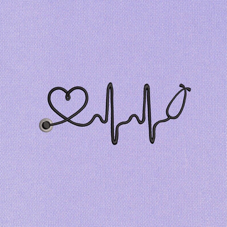 Nurse Stethoscope Heartbeat Embroidery Design (digital Download) - Etsy