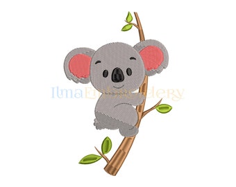 Baby Koala Embroidery Design, Animal Embroidery Design, Machine ...