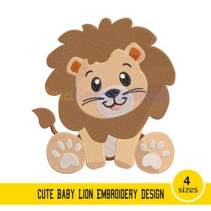 Cute Baby Lion Embroidery Design, Safari Embroidery Design, Animal ...