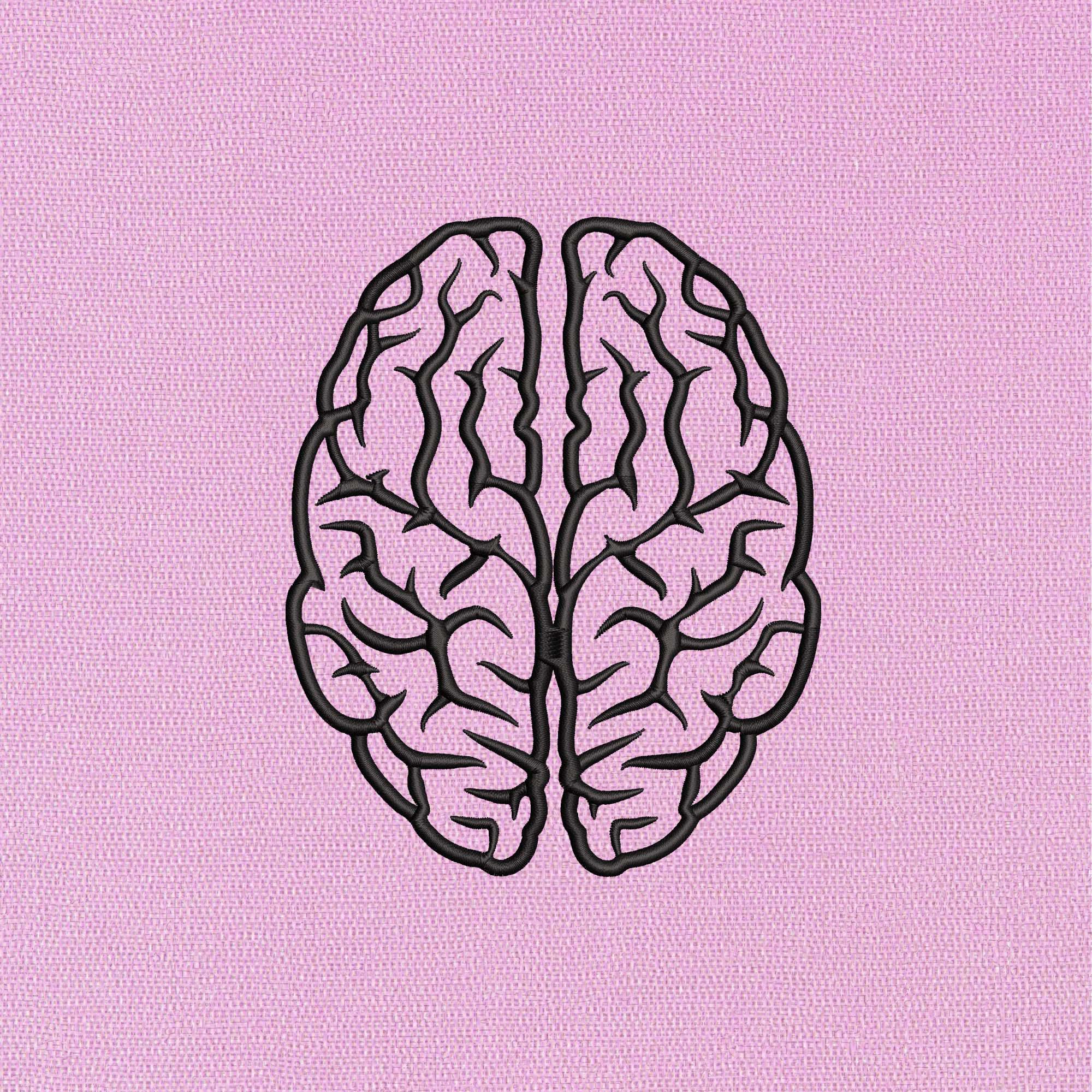 Brain Outline Embroidery Design, Anatomy Line Art Machine Embroidery ...