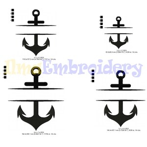 Anchor Embroidery Design, Boat Anchor Embroidery Design, Split Name Anchor Embroidery Design ...