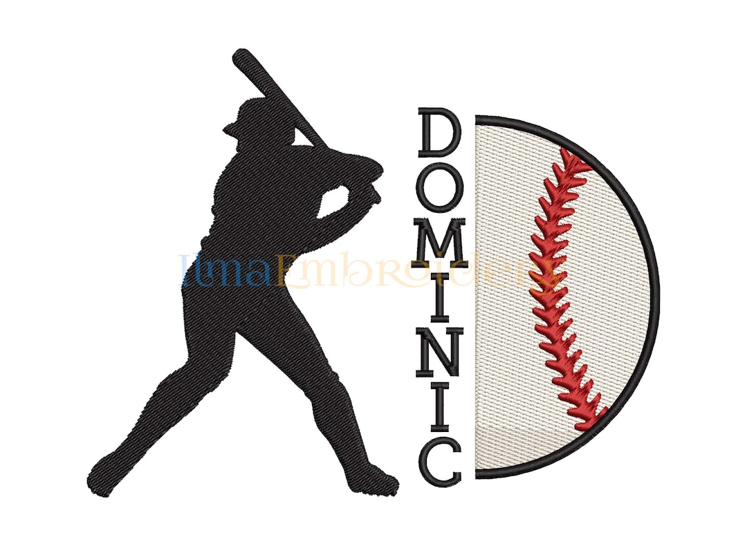 Split Name Baseball Embroidery Design, Baseball Players Embroidery ...