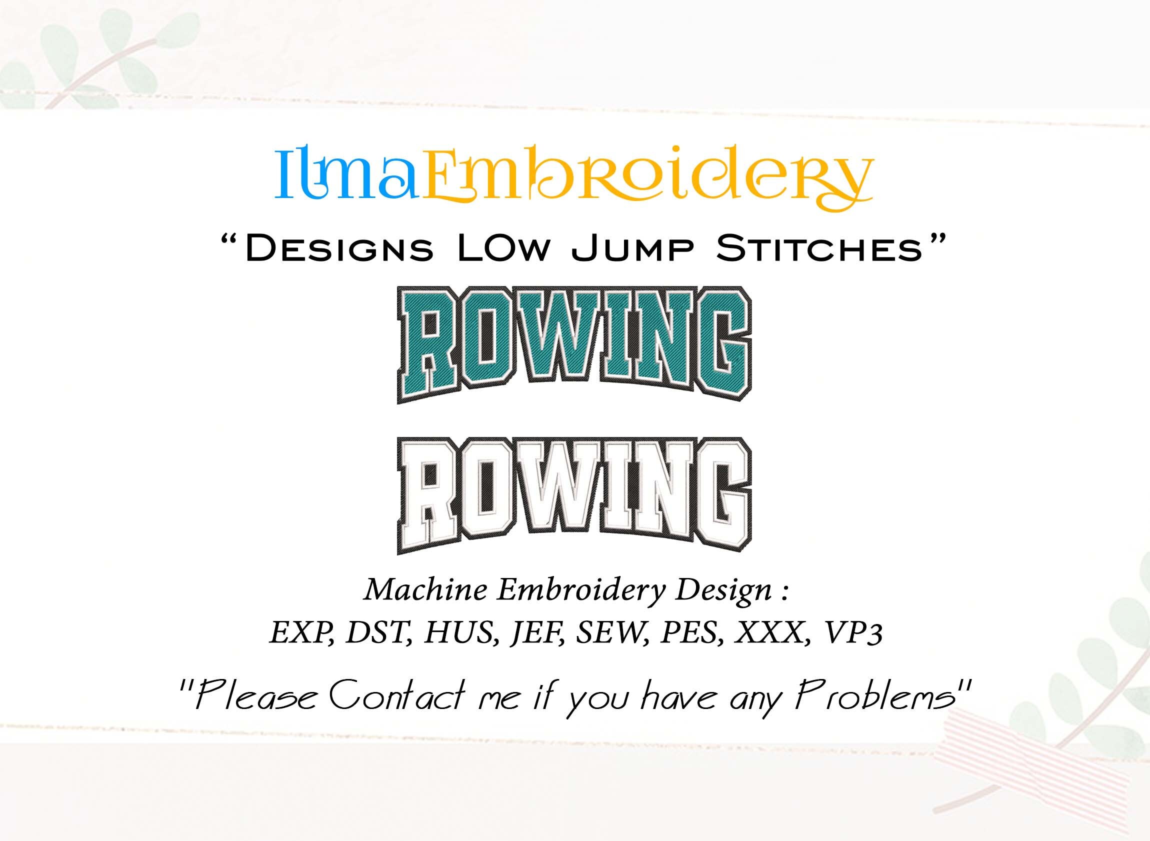 Rowing Embroidery Design Machine Embroidery File 4 Sizes - Etsy