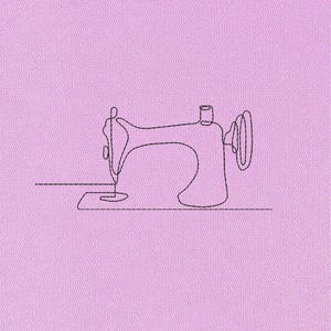 Sewing Line Art Embroidery Design, Minimal Sewing Machine Line Art ...