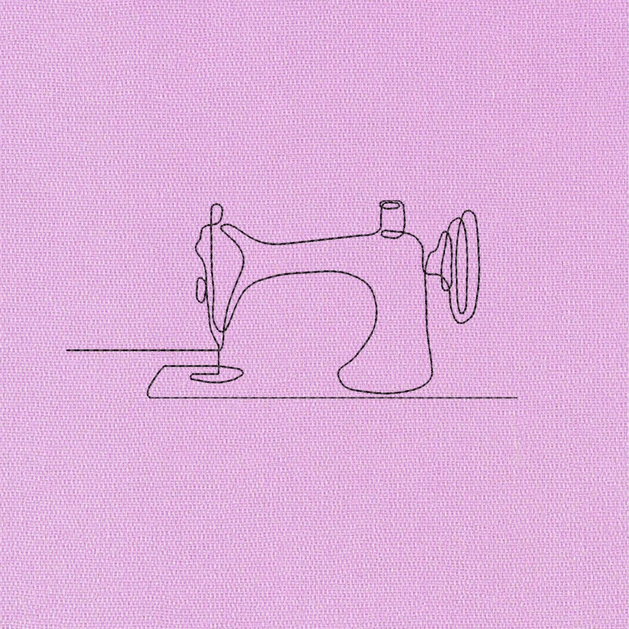 Sewing Machine Line Art Embroidery Design, Modern Stitch Pattern ...