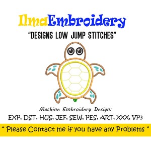 Turtle Applique Embroidery Design, Turtle Embroidery Design, Animal ...