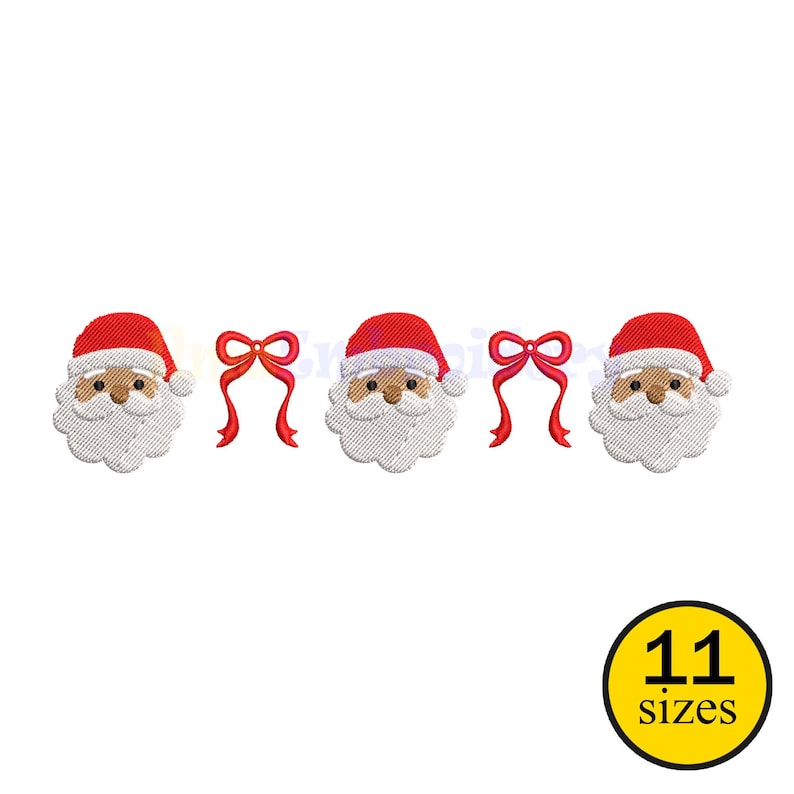 Coquette Santa Face Embroidery Design: Girly Retro Christmas (11 Sizes ...