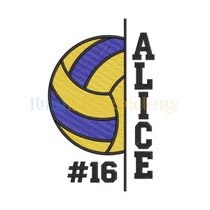 Split Name Volleyball Embroidery Design, Volleyball Embroidery Design ...