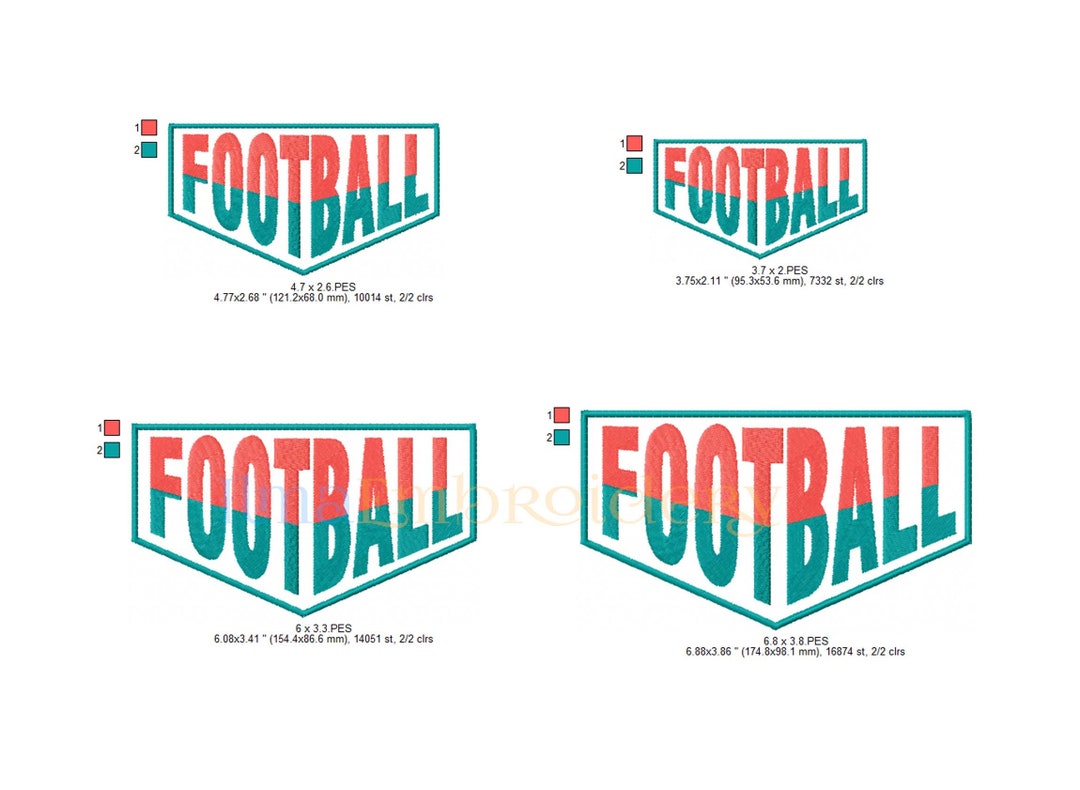 Split Football Embroidery Design: 4 Sizes (digital Download) - Etsy