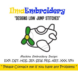 Airplane Applique Embroidery Design – Travel Plane Stitch File for Kids ...