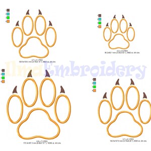 Paw Applique Embroidery Design: Dog Cat Paw Print Stitch File (instant ...