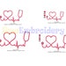 Heart Wave Stethoscope Nursing Embroidery Design, Beat Embroidery ...