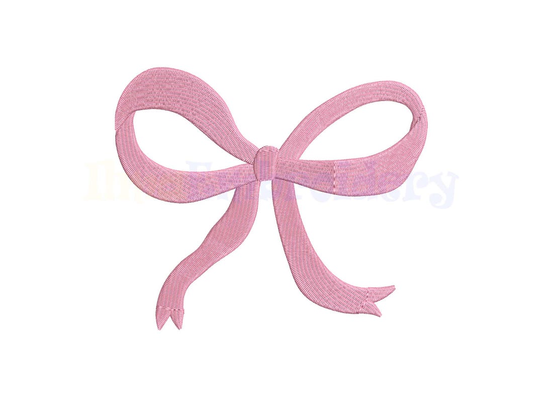 Coquette Bow Embroidery Design | Dainty PES DST Files | Girly Ribbon ...