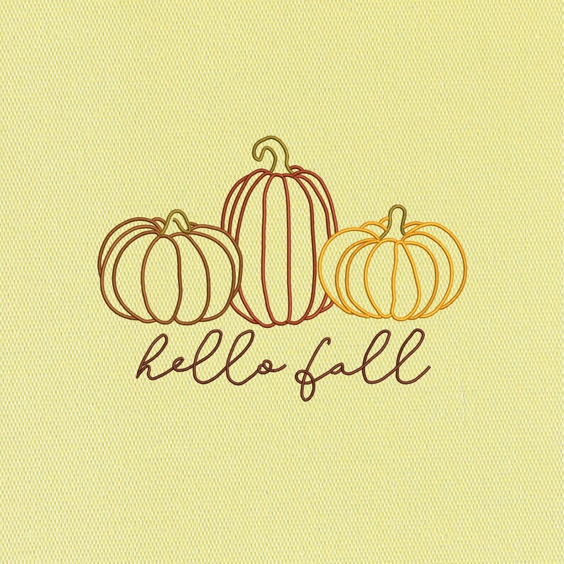 Hello Fall Embroidery Design: Cozy Autumn Machine Embroidery (instant ...