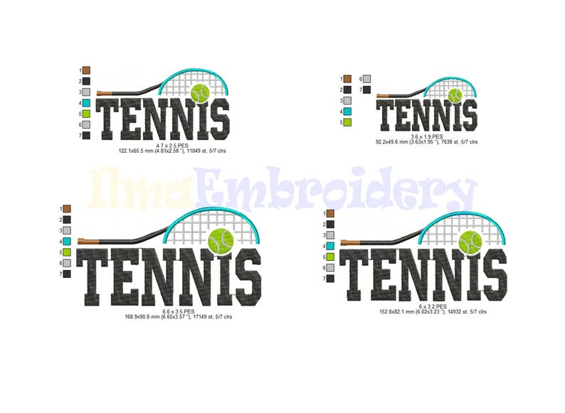 Tennis Ball Embroidery Design: Racket & Ball Machine Pattern (instant ...