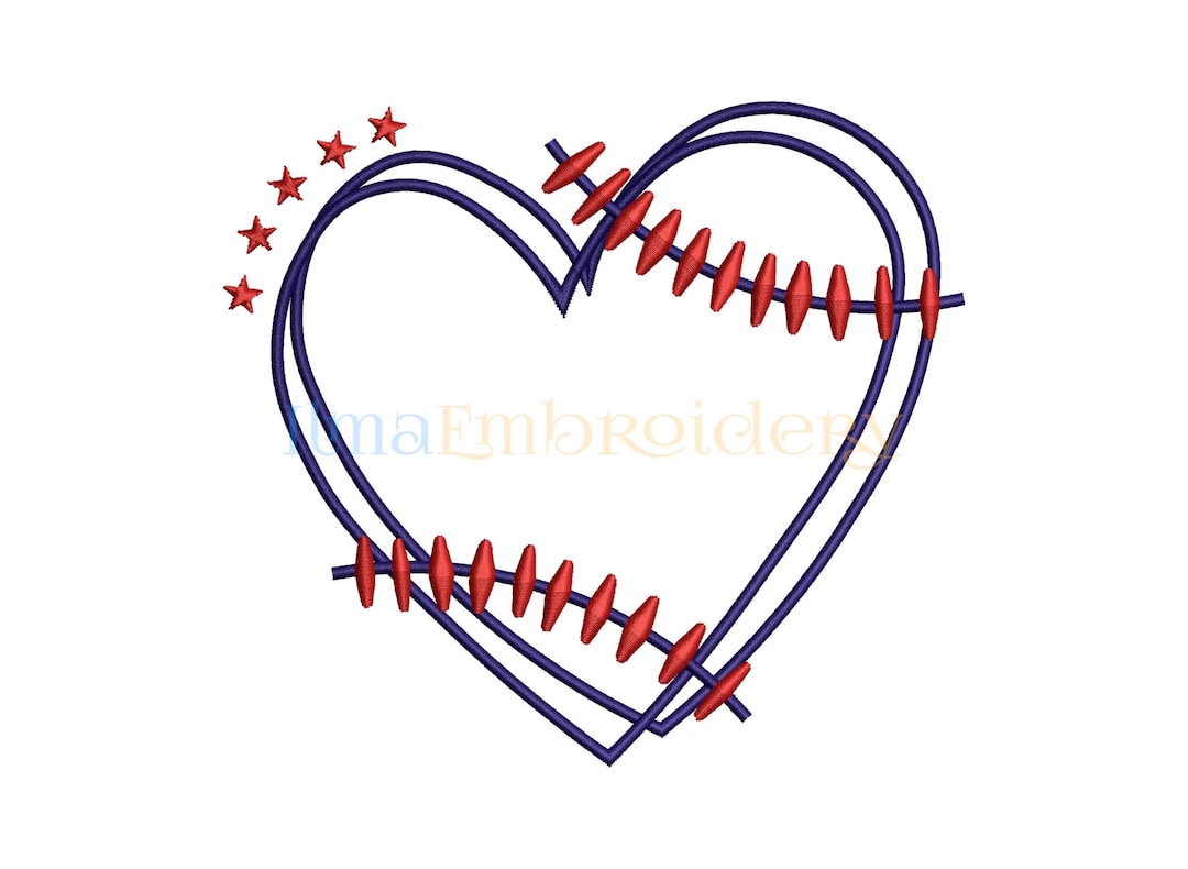 Baseball Heart Embroidery Design: Sport Embroidery (4 Sizes) - Etsy