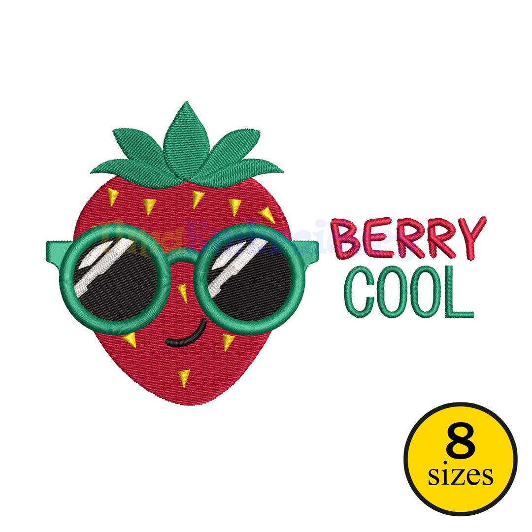 Retro Berry Embroidery Design: Strawberry Cherry Applique (instant ...