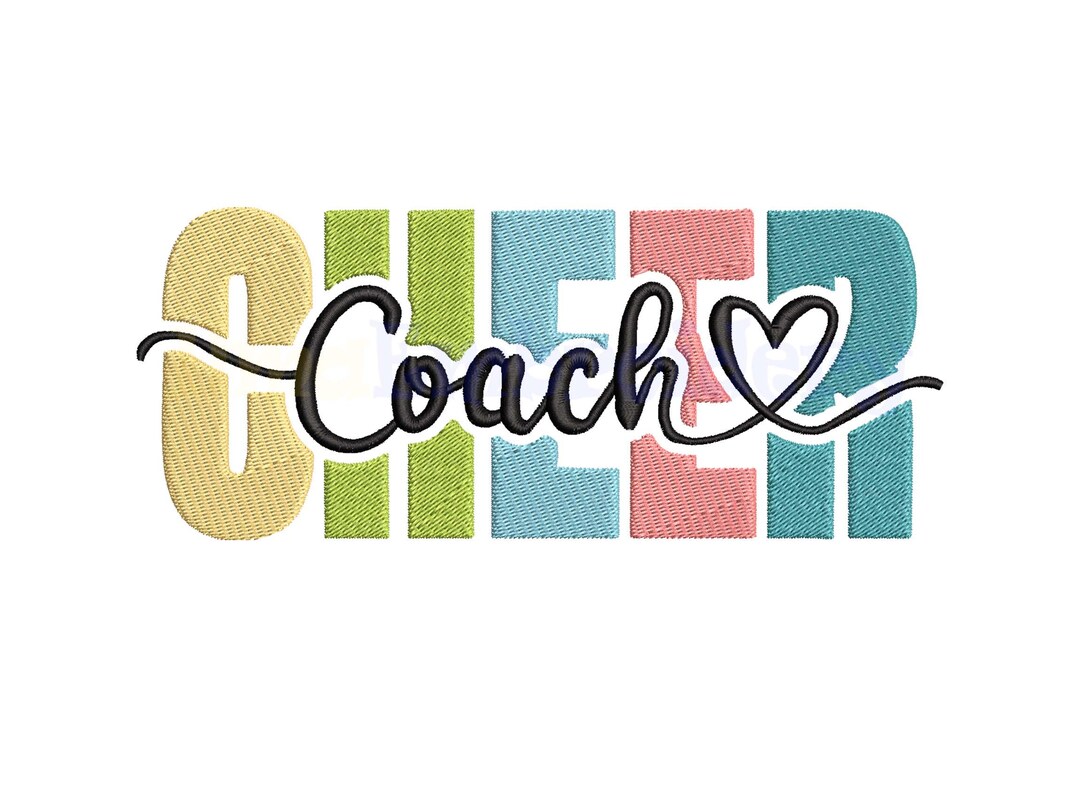 Cheer Coach Embroidery Design: Team Spirit Machine Pattern (4 Sizes ...