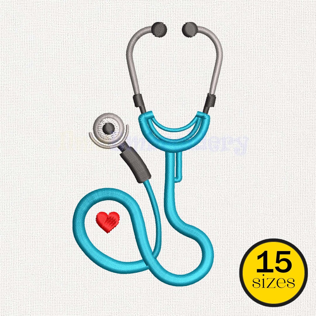 Stethoscope Embroidery Design, Medical Nurse Doctor Machine Embroidery ...