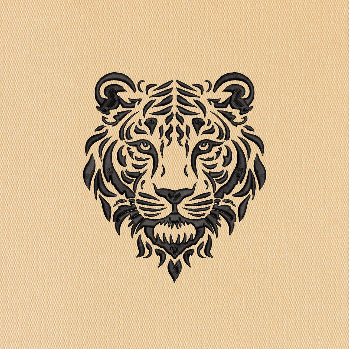 Tiger Head Embroidery Design: Wild Animal Jungle Pattern (instant ...
