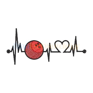 Bowling Embroidery Design, Bowling Ball Embroidery Design, Sport ...