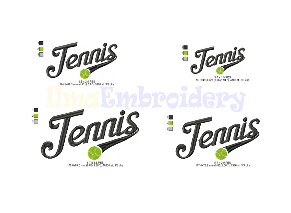 Tennis Embroidery Design: Racket & Ball (instant Download) - Etsy