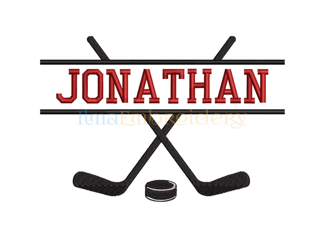 Split Name Hockey Embroidery Design: 4 Sizes (digital Download) - Etsy