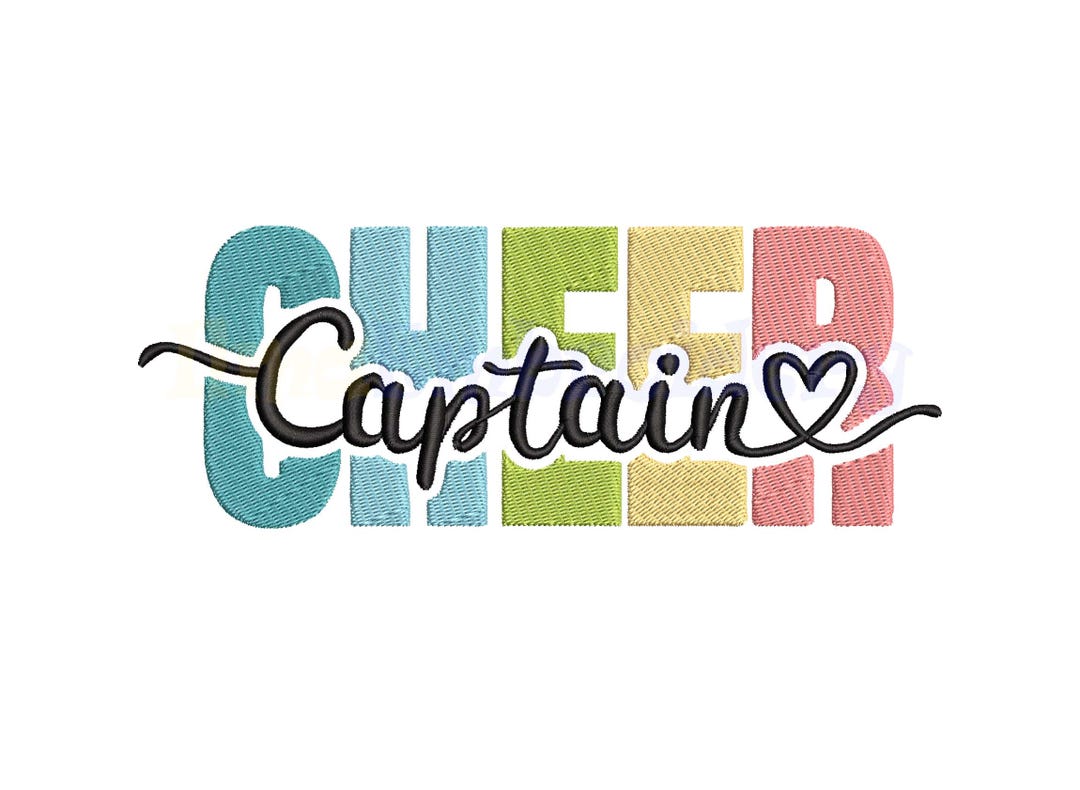 Cheer Captain Embroidery Design | Leader PES DST Files | Team Spirit ...