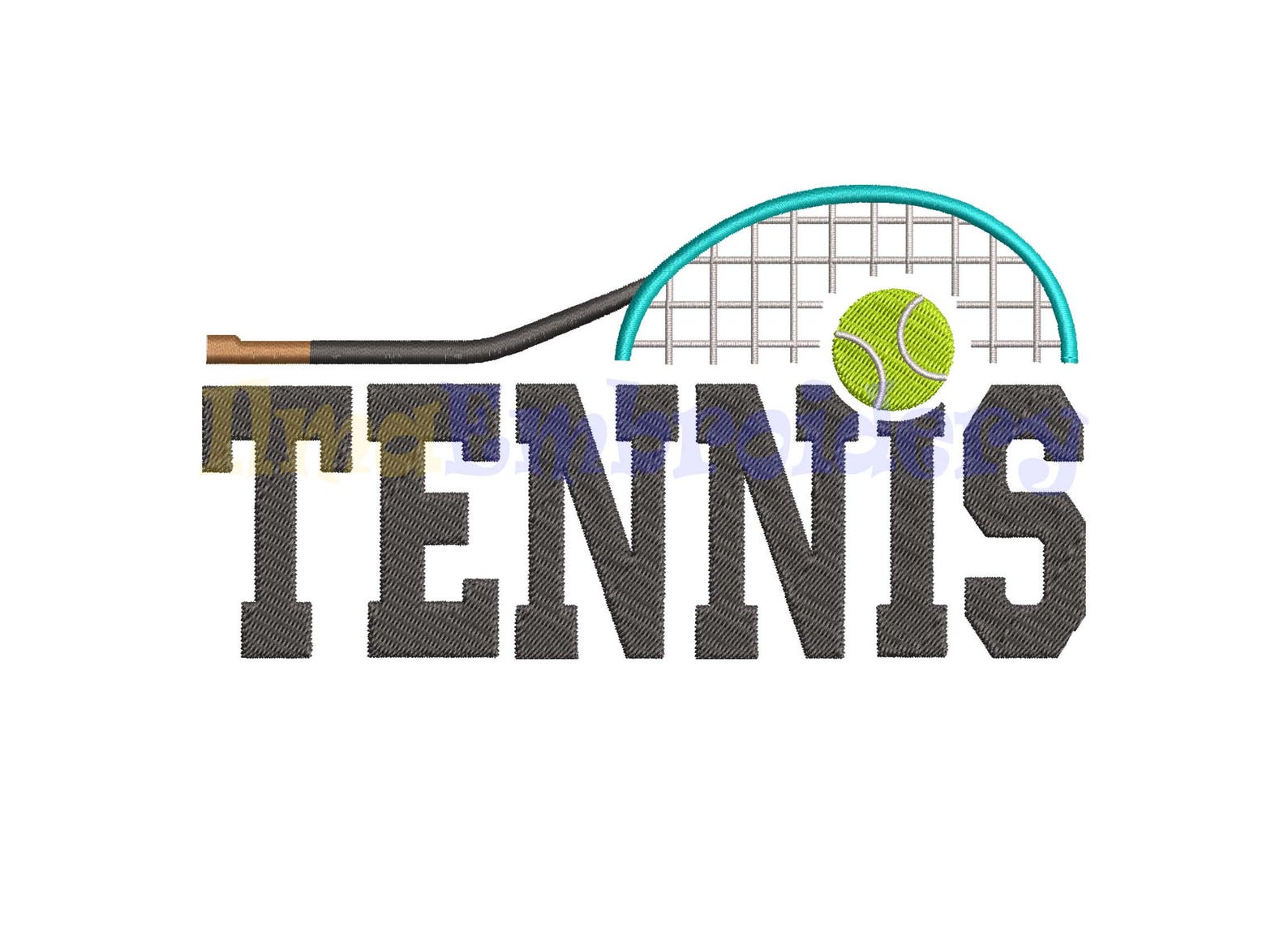 Tennis Ball Embroidery Design: Racket & Ball Machine Pattern (instant ...
