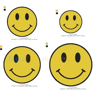 Smiley Embroidery Design, Machine Embroidery Design, 4 Sizes - Etsy