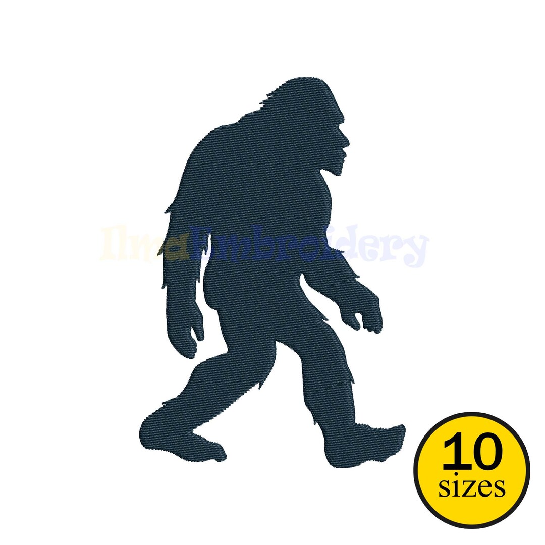 Bigfoot Walking Embroidery Design, Sasquatch Silhouette Cryptid Machine ...