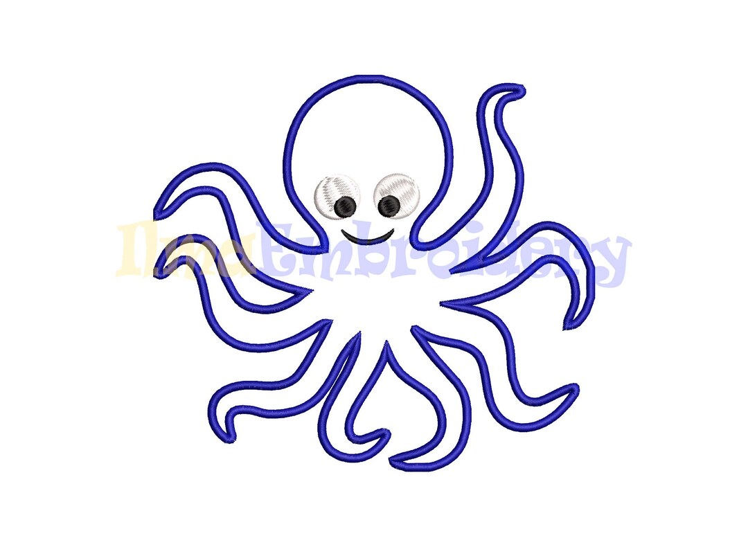 Octopus Applique Embroidery Design: Ocean Animal (4 Sizes) - Etsy