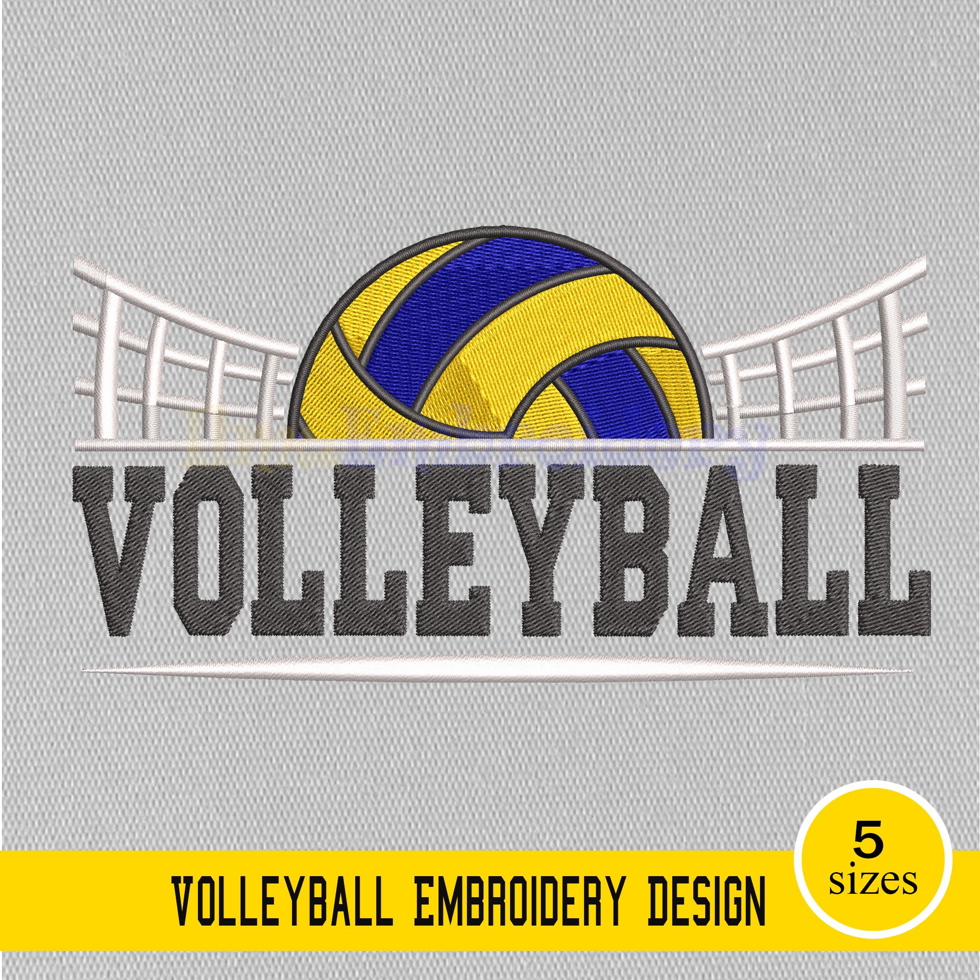 Volleyball Sport Machine Embroidery Design - Instant Download - 5 Sizes ...